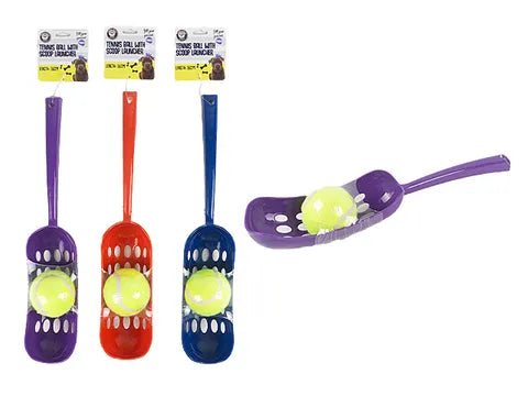 Tennis ball scoop launcher